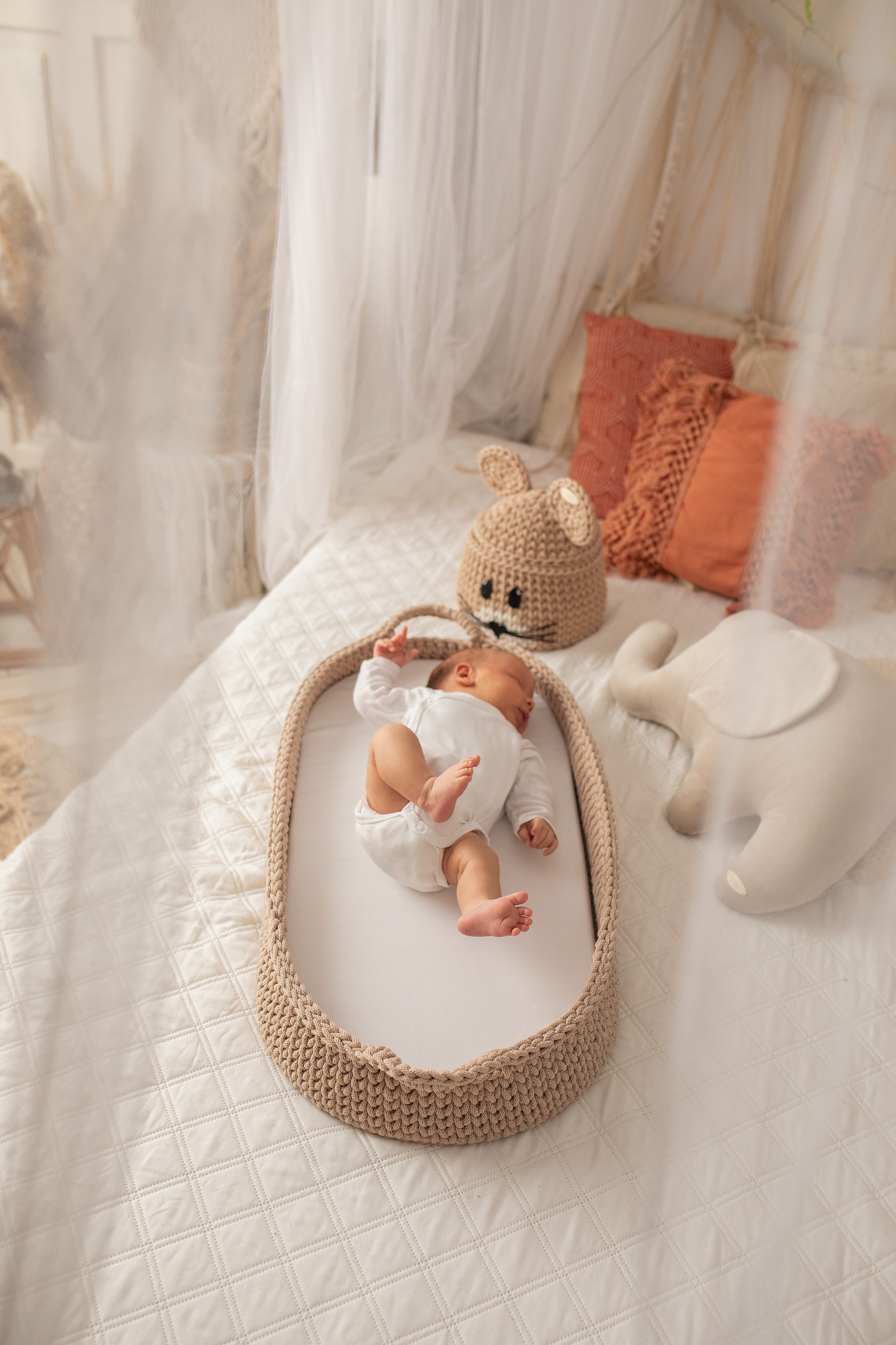 Crochet Changing Basket – Handmade Baby Changing Basket | The Baby Den